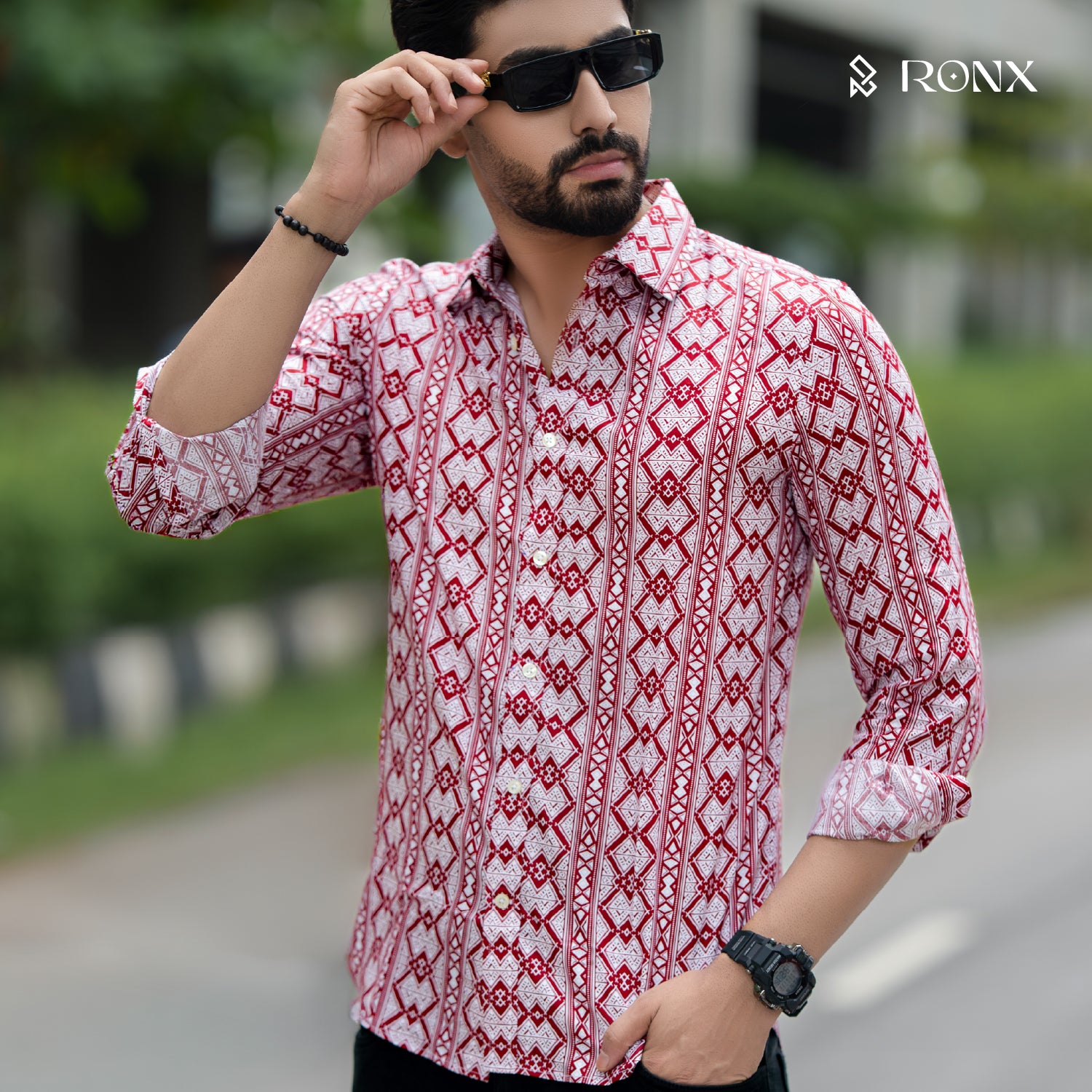 Aristo Pattern Shirt - red – RonX