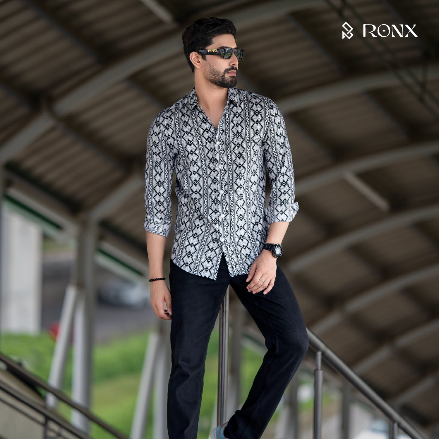 Aristo Pattern Shirt - Black – RonX